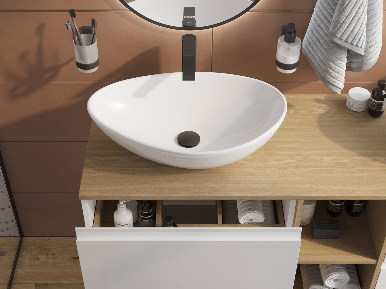 Раковина MODUO 55 LEAF купить / цена от производителя / Cersanit